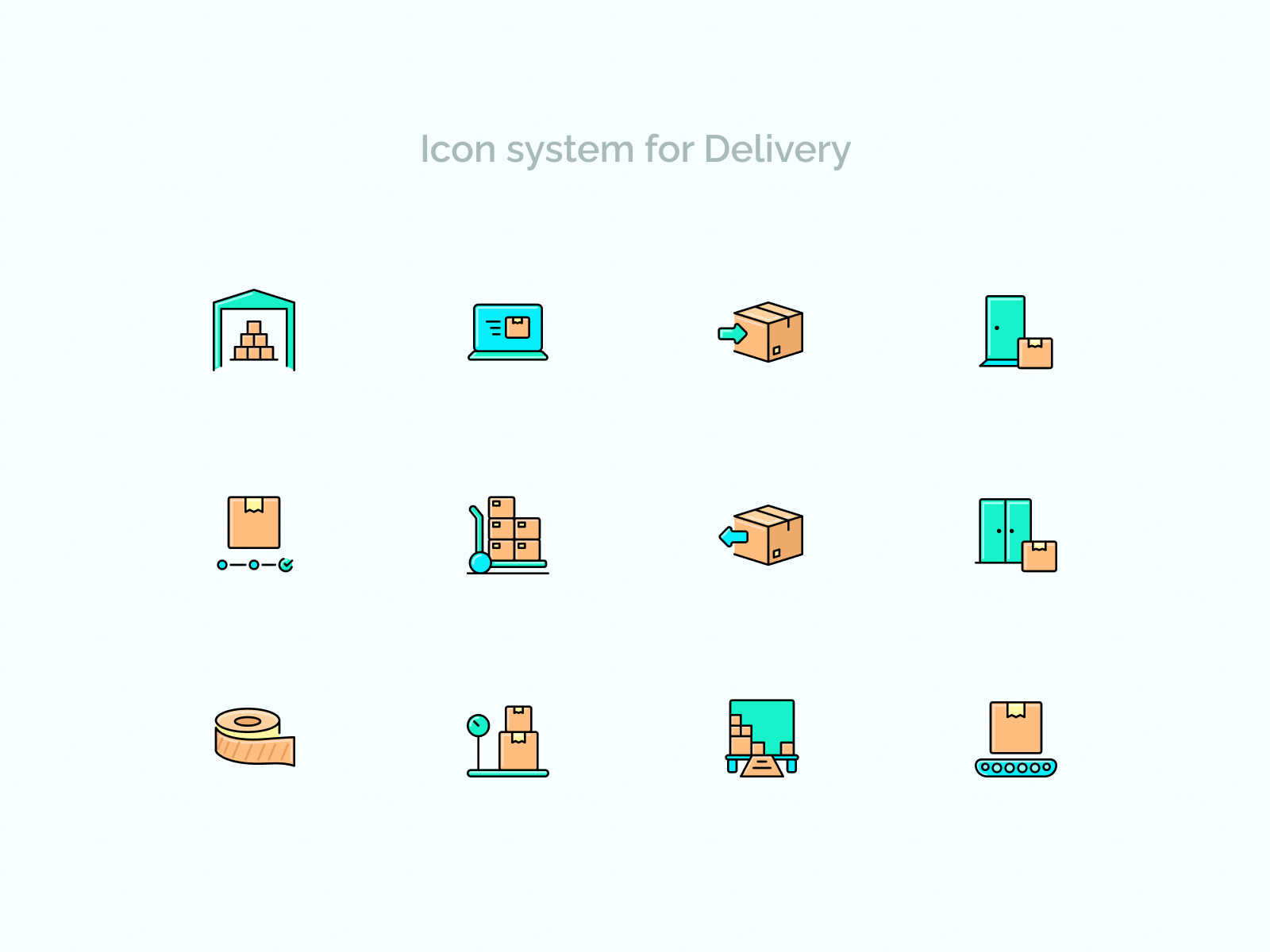Icon system for Delivery by Rengised on Dribbble