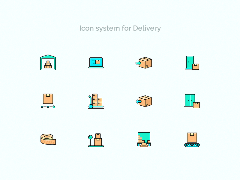 Icon system for Delivery by Rengised on Dribbble