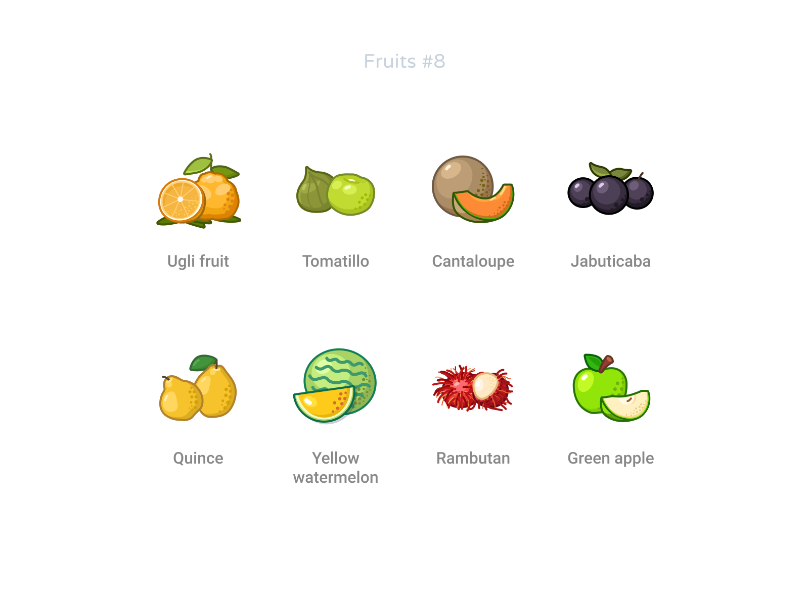 Fruits Icons - part II by Rengised on Dribbble