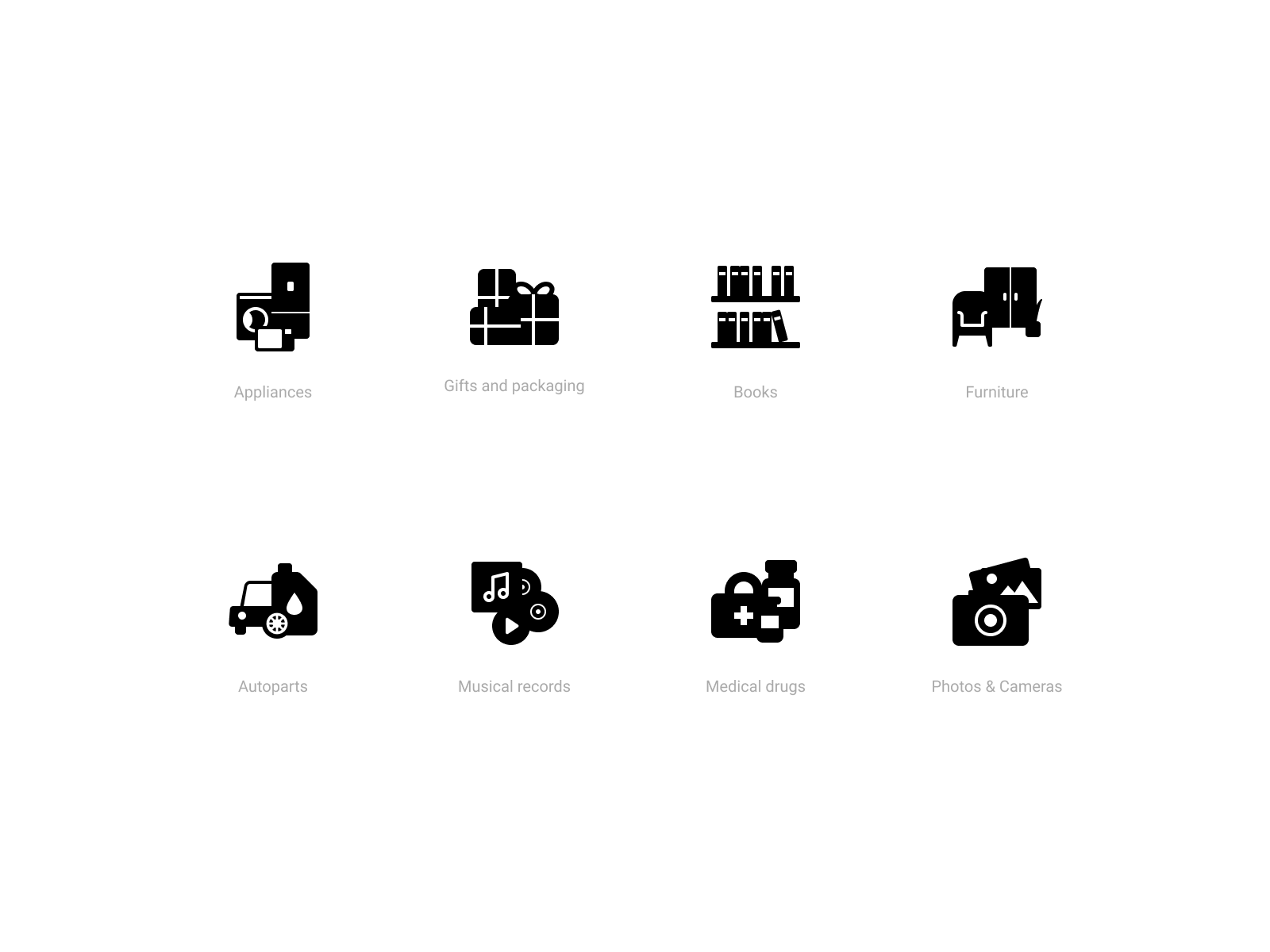 Categories icons set by Rengised on Dribbble