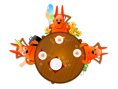 Orange Rabbits by Rengised on Dribbble