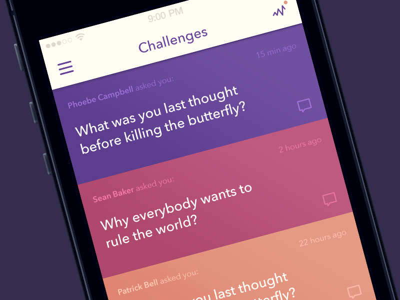 Challenges by Dawid Młynarz on Dribbble