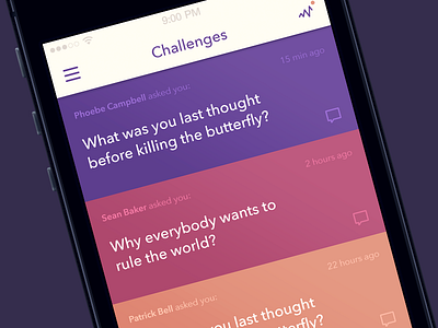 Challenges by Dawid Młynarz on Dribbble