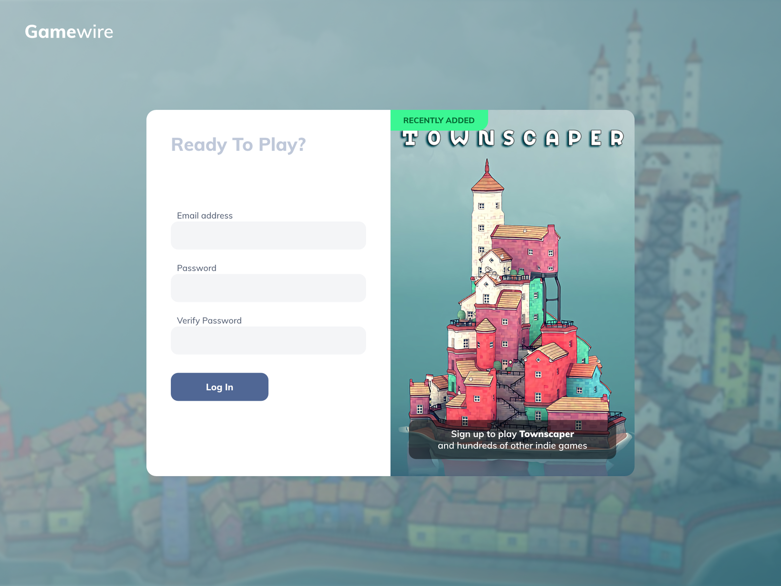 Signup page for game library by Wouter Buckens on Dribbble