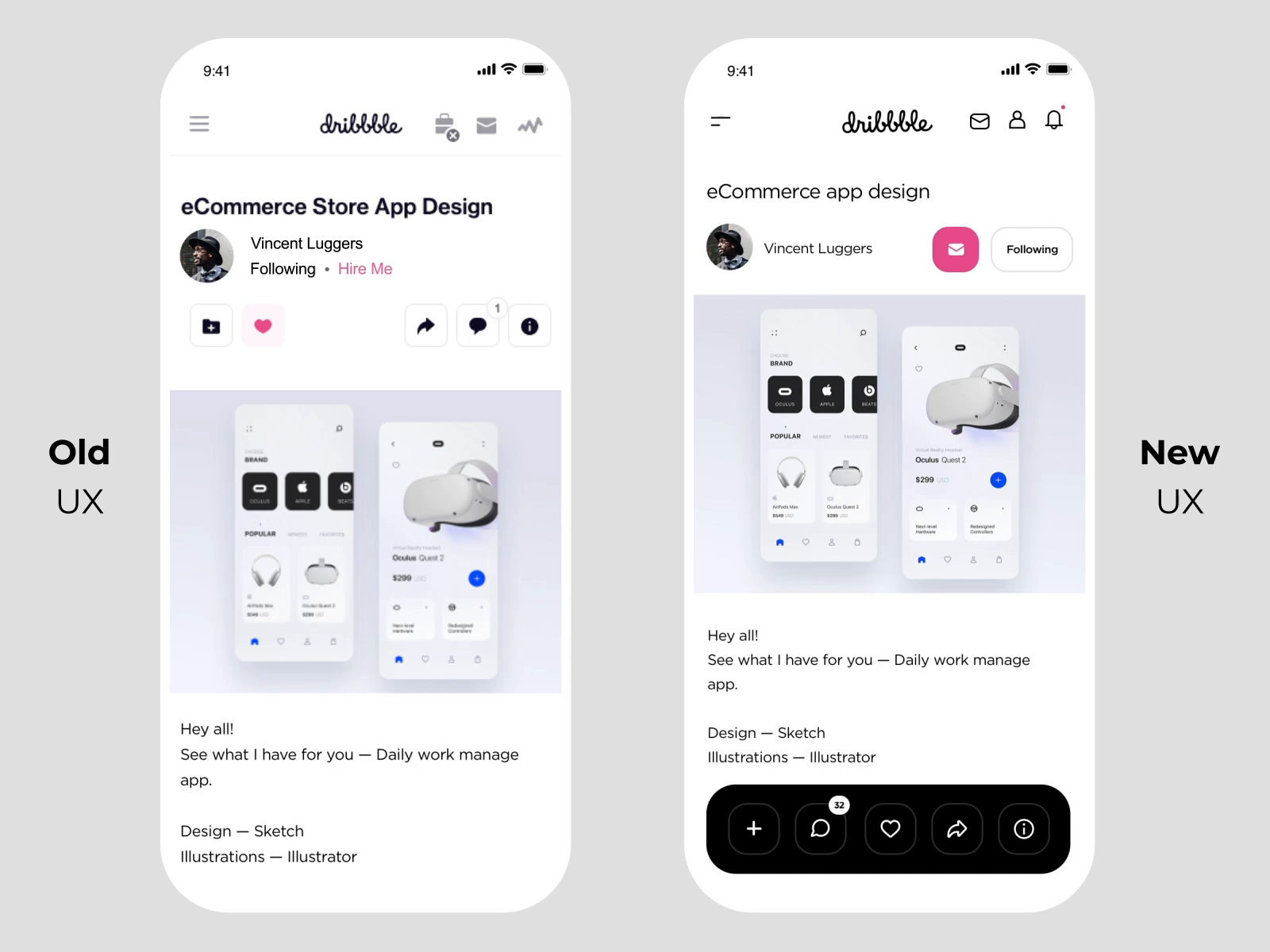 UX Solution for shot page on Dribbble by AmazingUI on Dribbble