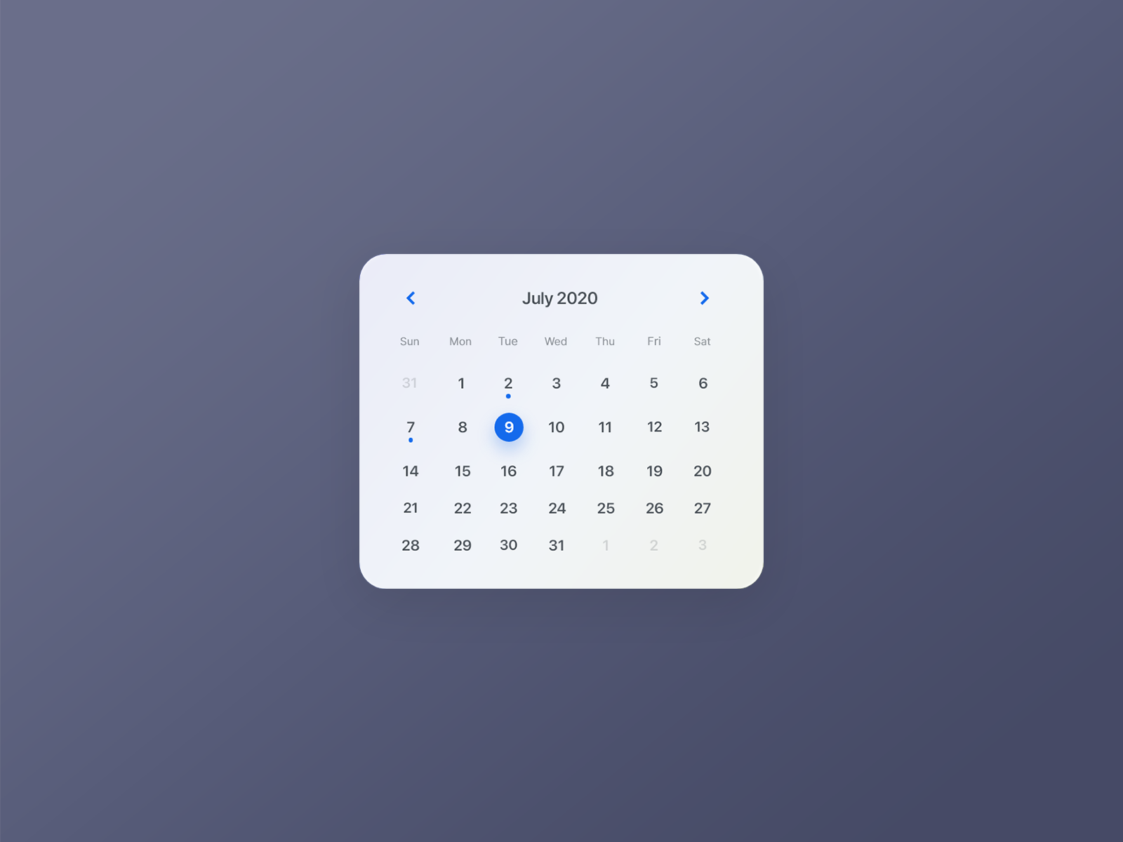 Calendar | UI Component by Lourd Rancy on Dribbble