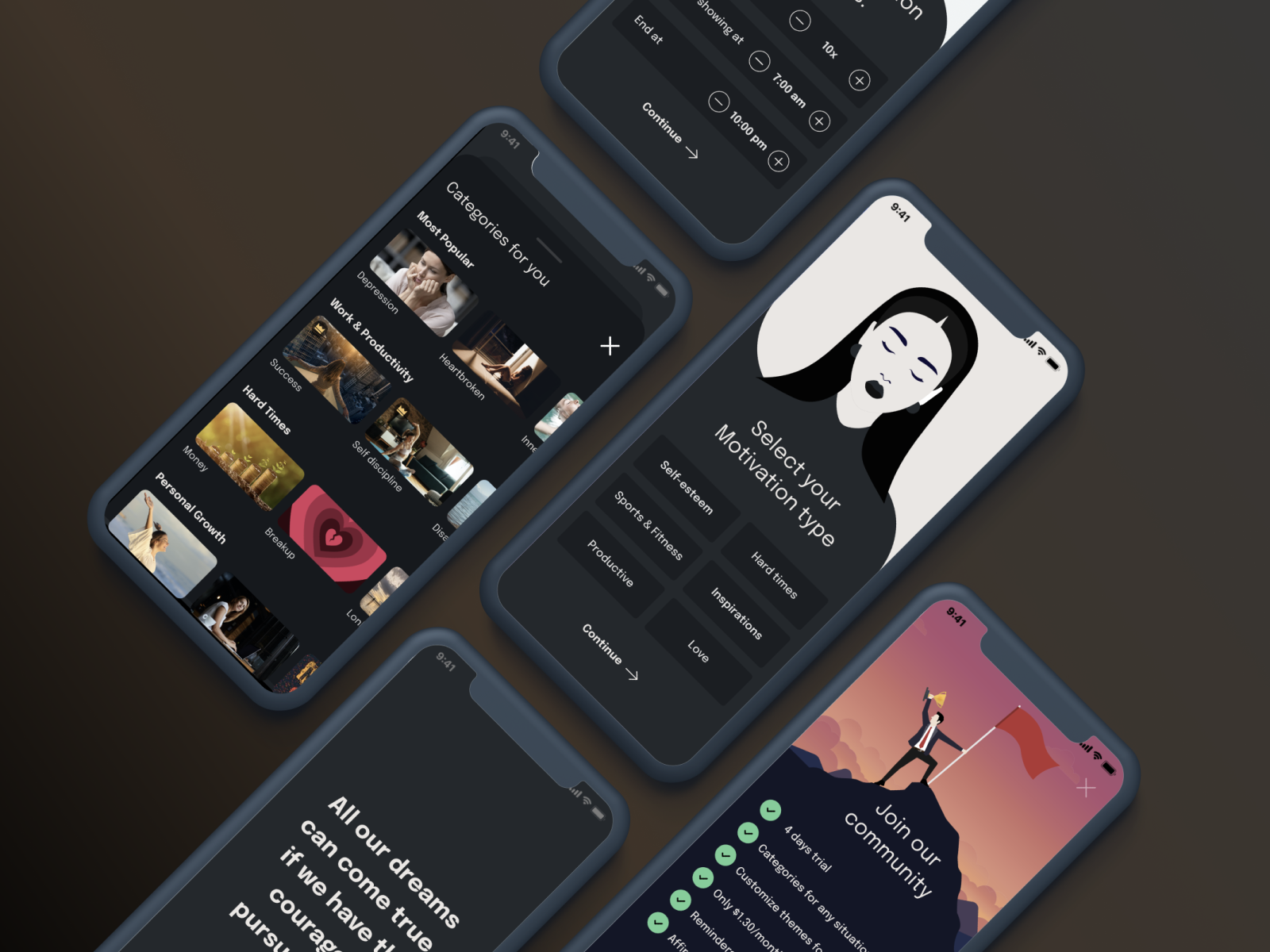 Motivational App by noumanmehmood on Dribbble