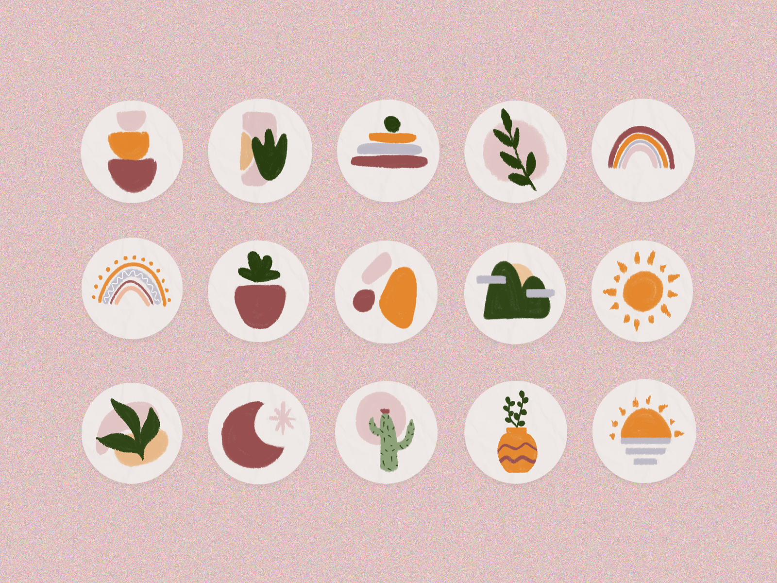 Boho Highlight Pack for Instagram #1 by Milla T. on Dribbble