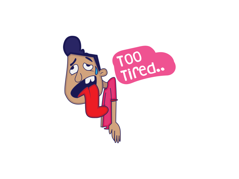 Too Tired Sticker by Indian Stickers on Dribbble