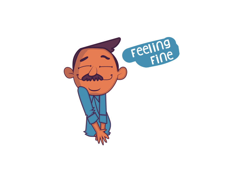 Feeling Fine Cartoon Sticker by Indian Stickers on Dribbble