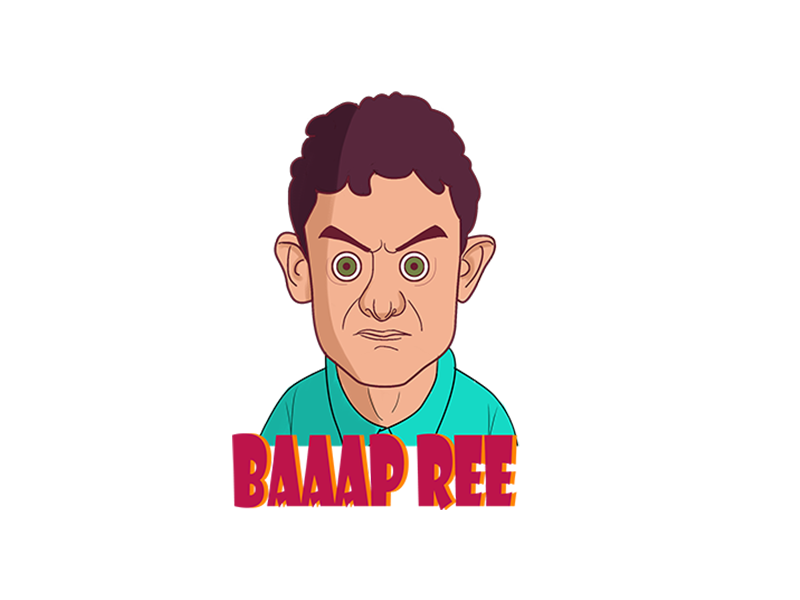 Actor Amir Khan Cartoon by Indian Stickers on Dribbble