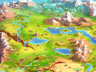 Game map by Vladimir Mineev on Dribbble