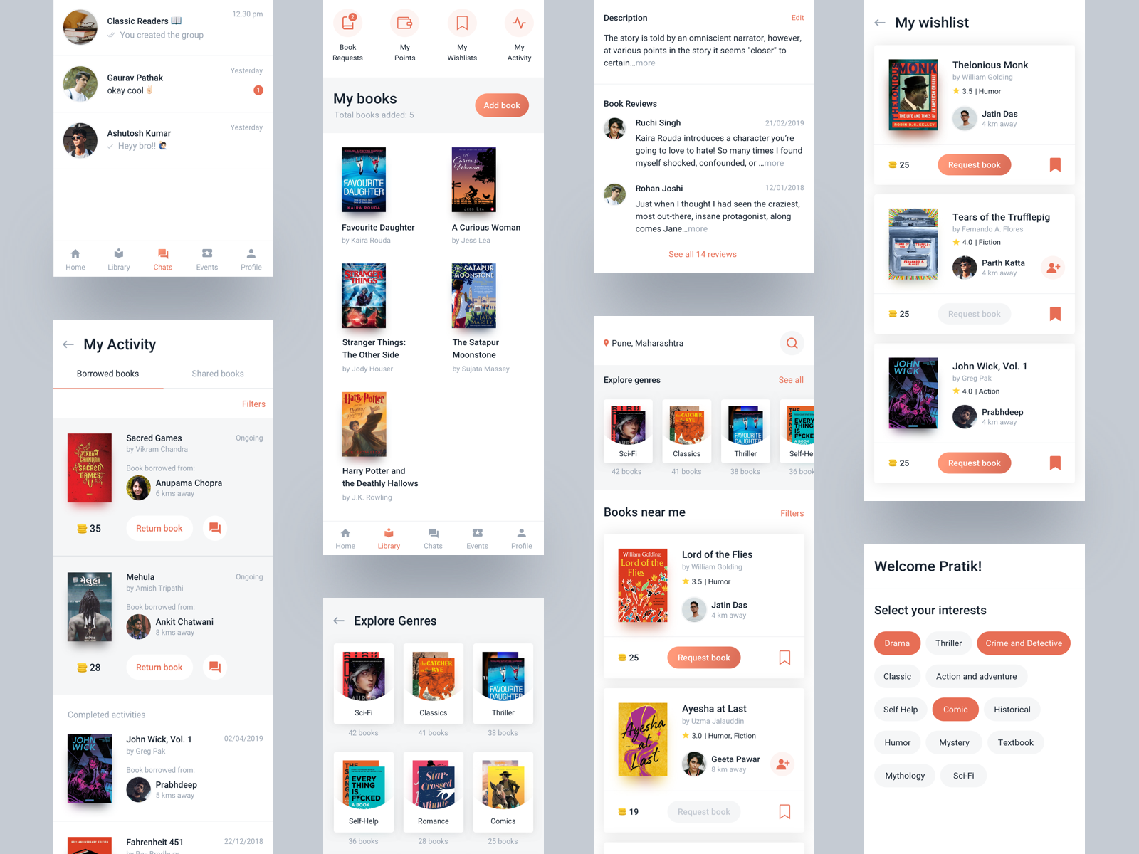 ShareRead - Book sharing app by Pratik Laharia on Dribbble