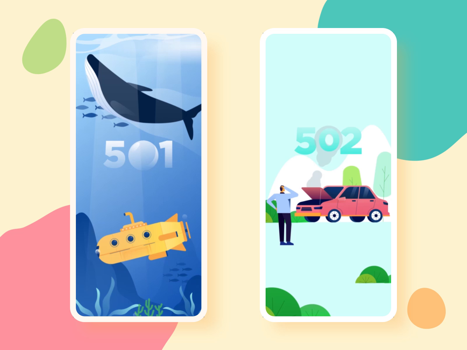 500 Error Mobile Animation by Seto Febriant for Vulcan on Dribbble