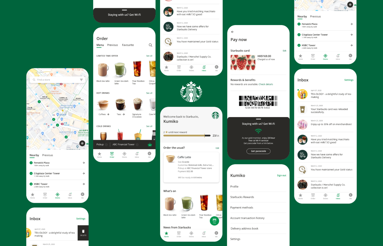 Starbucks app redesign by Kumiko Mori on Dribbble