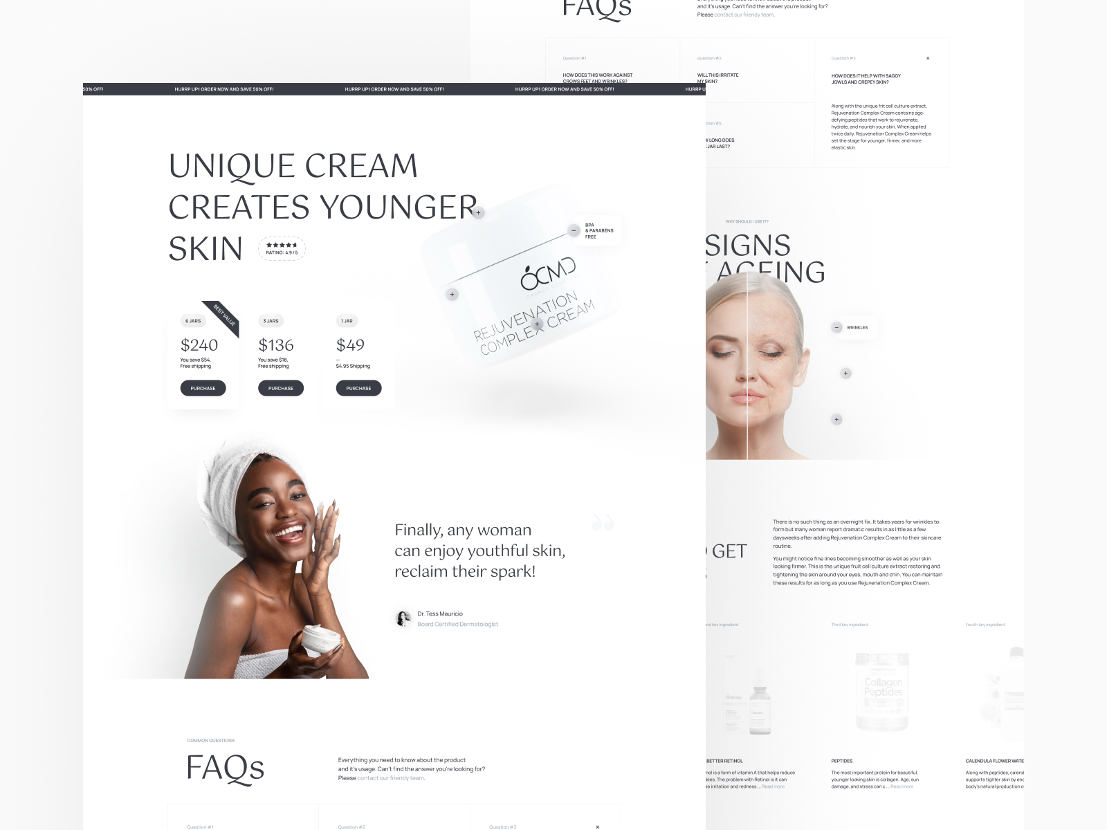 Rejuvenation Complex Cream – Website Design by Taras Lypak on Dribbble