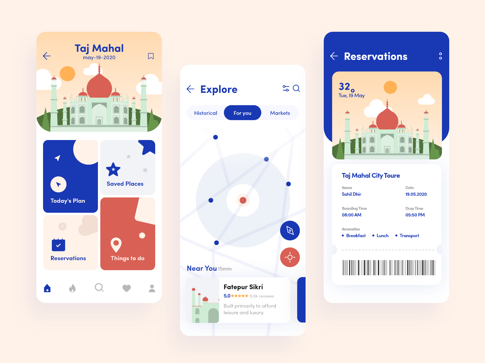 Mobile app ( Travel Explorer) by sahil dhir on Dribbble