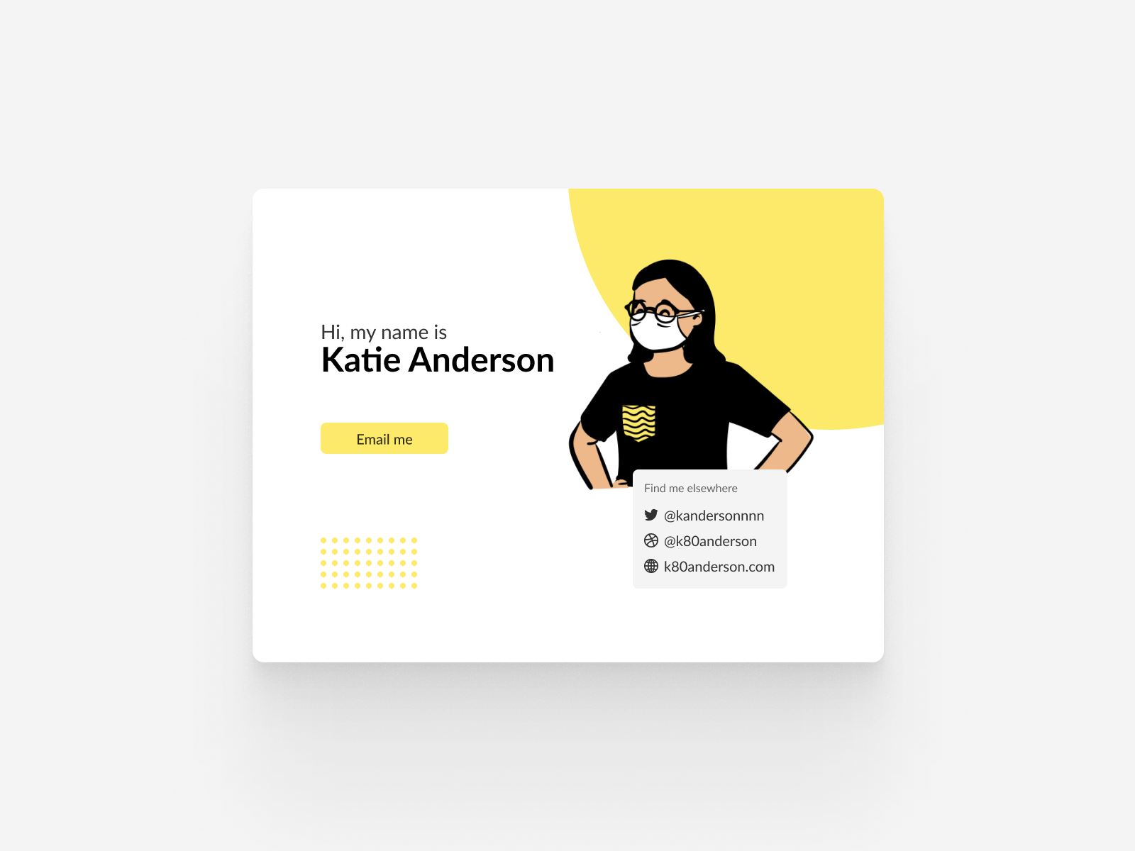 Contact card by Katie Anderson on Dribbble