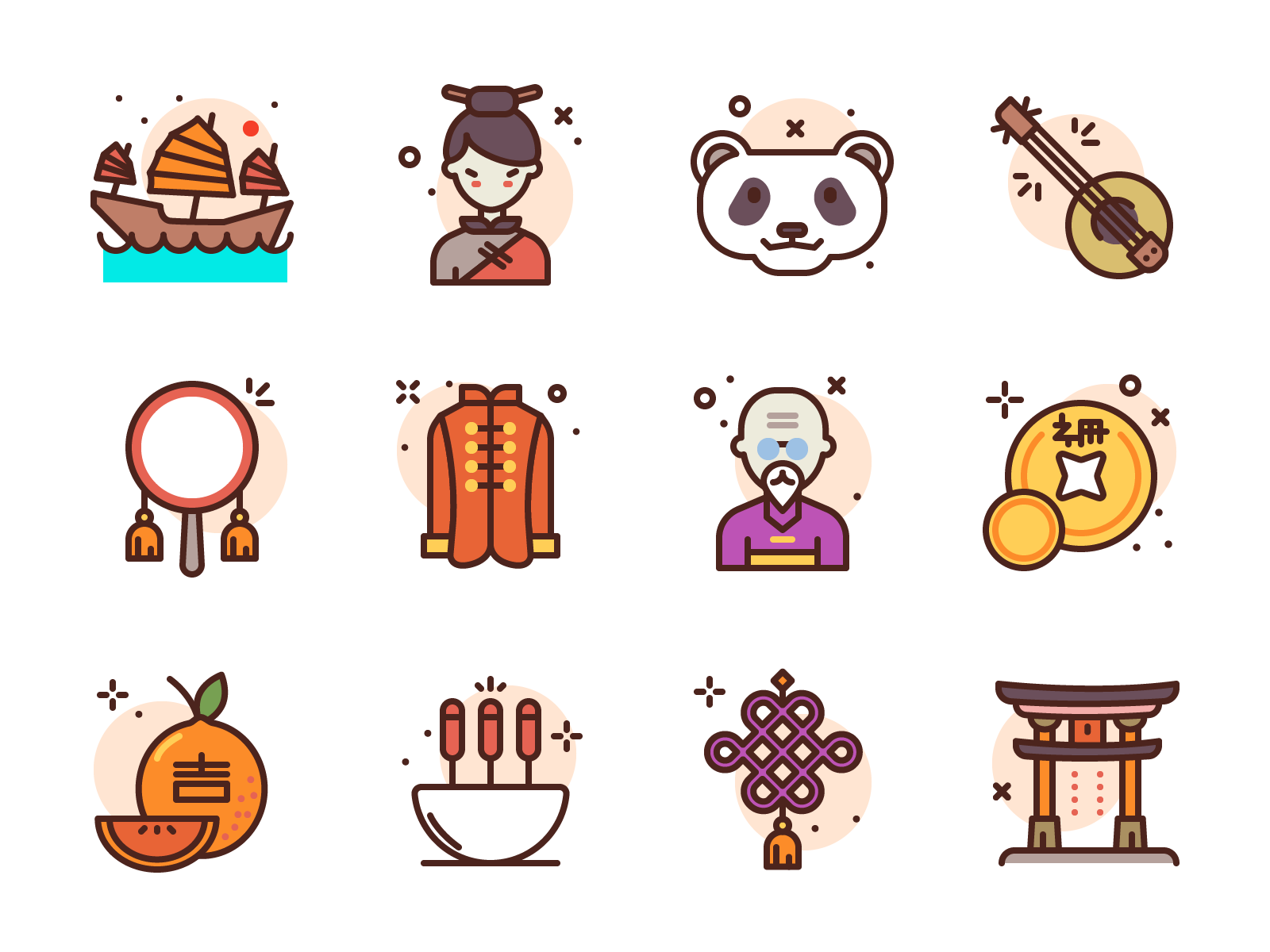 Chinese Icons by Darius Dan on Dribbble