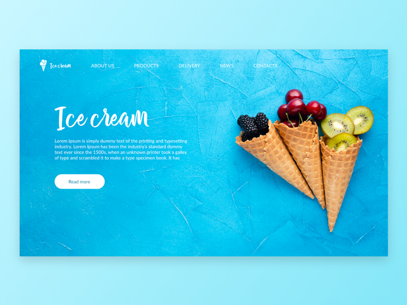 Ice cream website by Manoj Krishnamoorthy on Dribbble