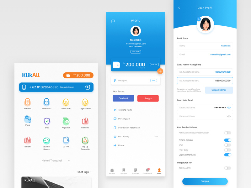 App Profile Interface by Oktaviasari Dina on Dribbble