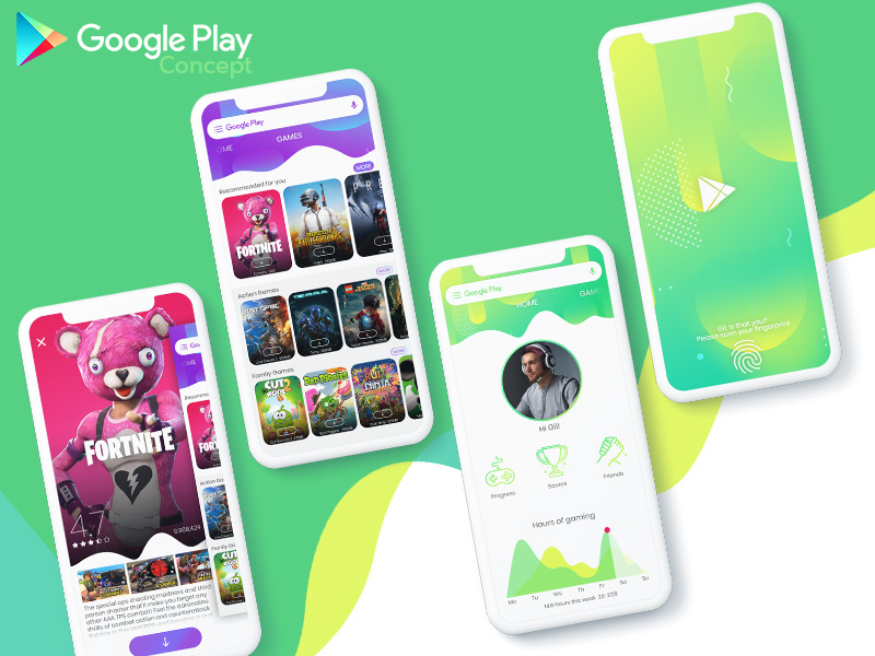 Google Play Concept by Gil Finkelstein on Dribbble
