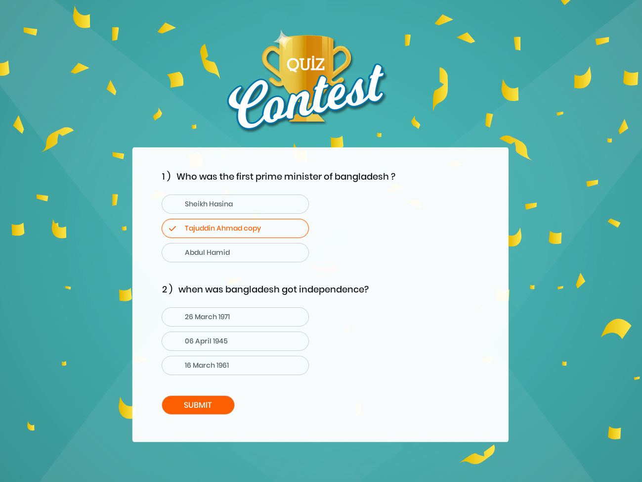 Quiz Contest by sajilrajtk on Dribbble