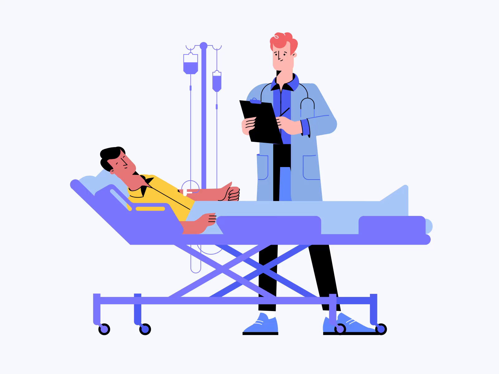 Medical Characters: A Doctor With A Patient by Shakuro Graphics on Dribbble