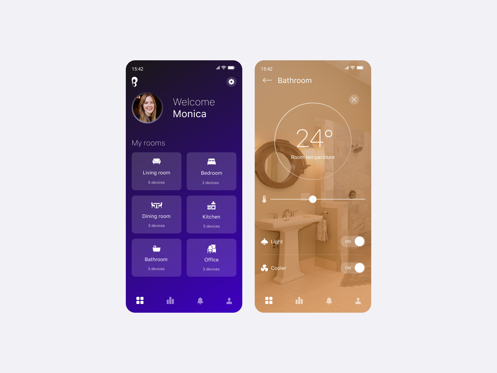 Smart Home App iOS UI by Antonio Makovac on Dribbble