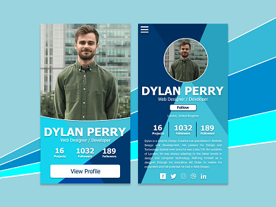 100 days of UI - Day 05 - User Profile by Dylan Cassidy Perry on Dribbble
