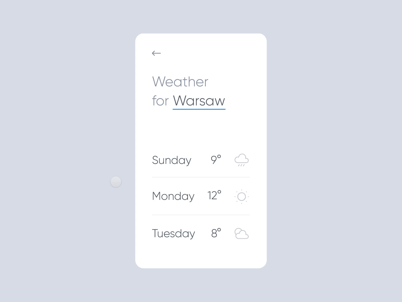 Weather App - PoC Interactions by Marcin Krupiński on Dribbble