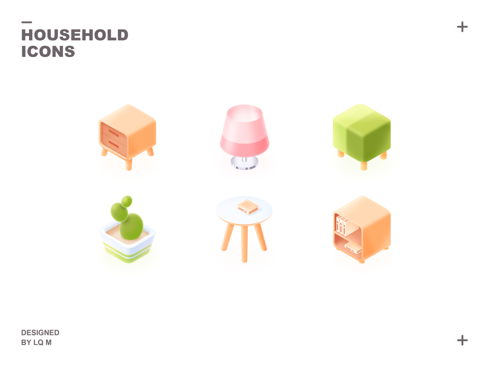 Isometric Household Icons by 马阿柴Tesorina on Dribbble