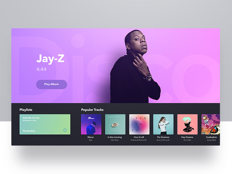 Night mode for music app by Michael Gurney on Dribbble
