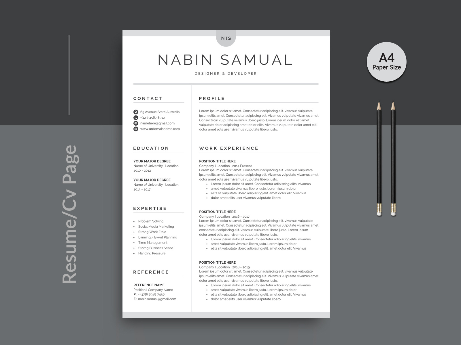 Clean Job Resume/Cv Template by Propermedia on Dribbble