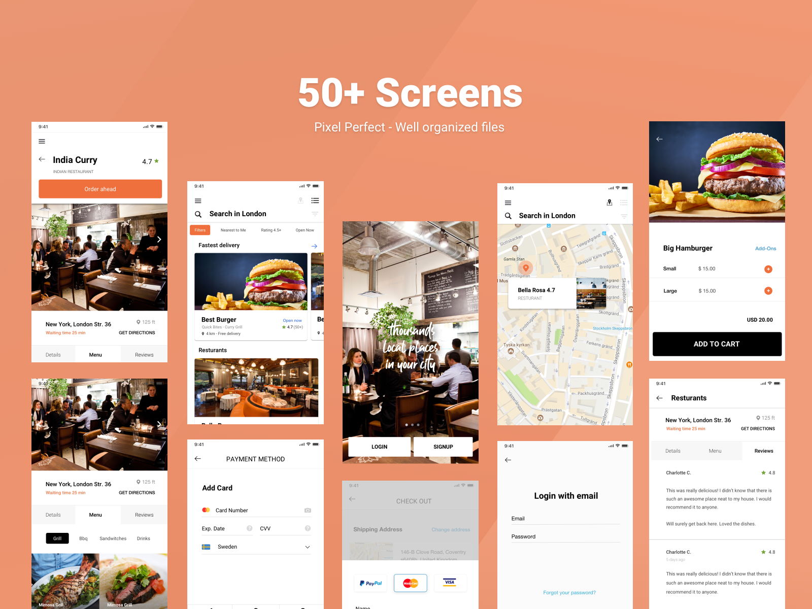 Restaurant/Food app UI kit by Raza Akber on Dribbble