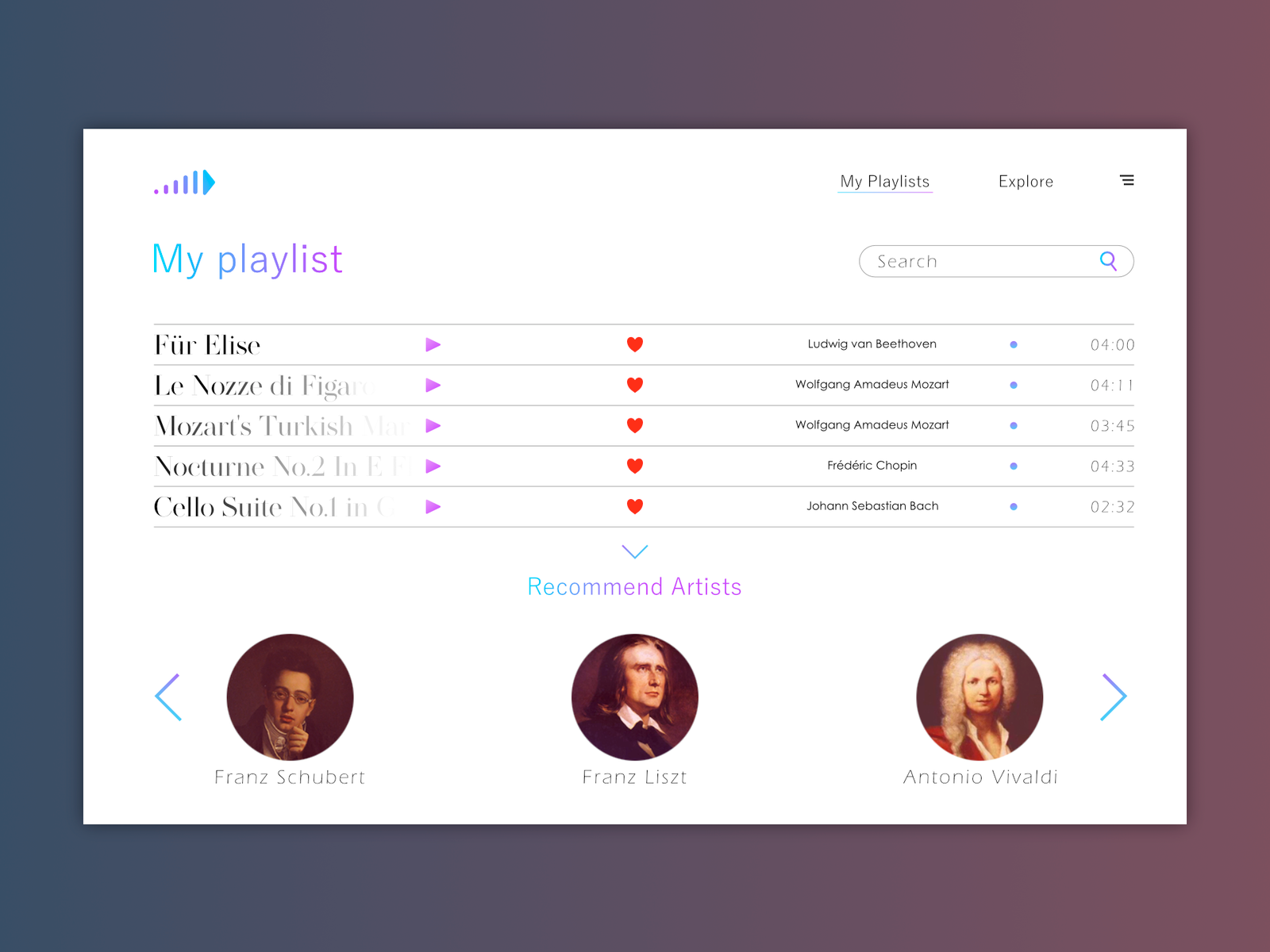 Music app design 2 by matchless&simple on Dribbble