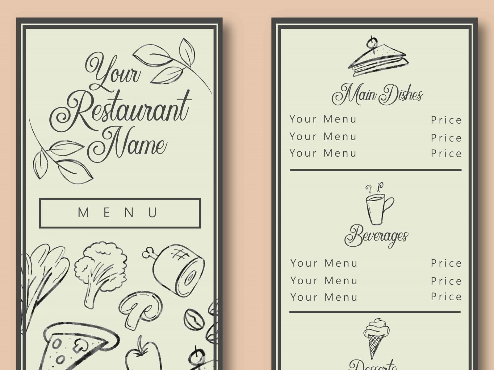 Portrait Menu Template by Rustype on Dribbble