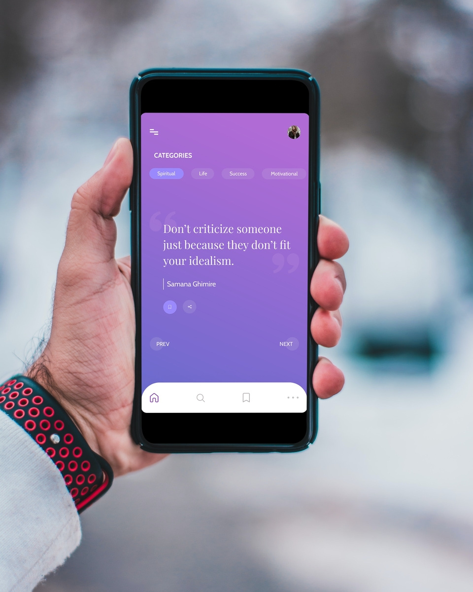 Quote App UI Design by Samana Ghimire on Dribbble