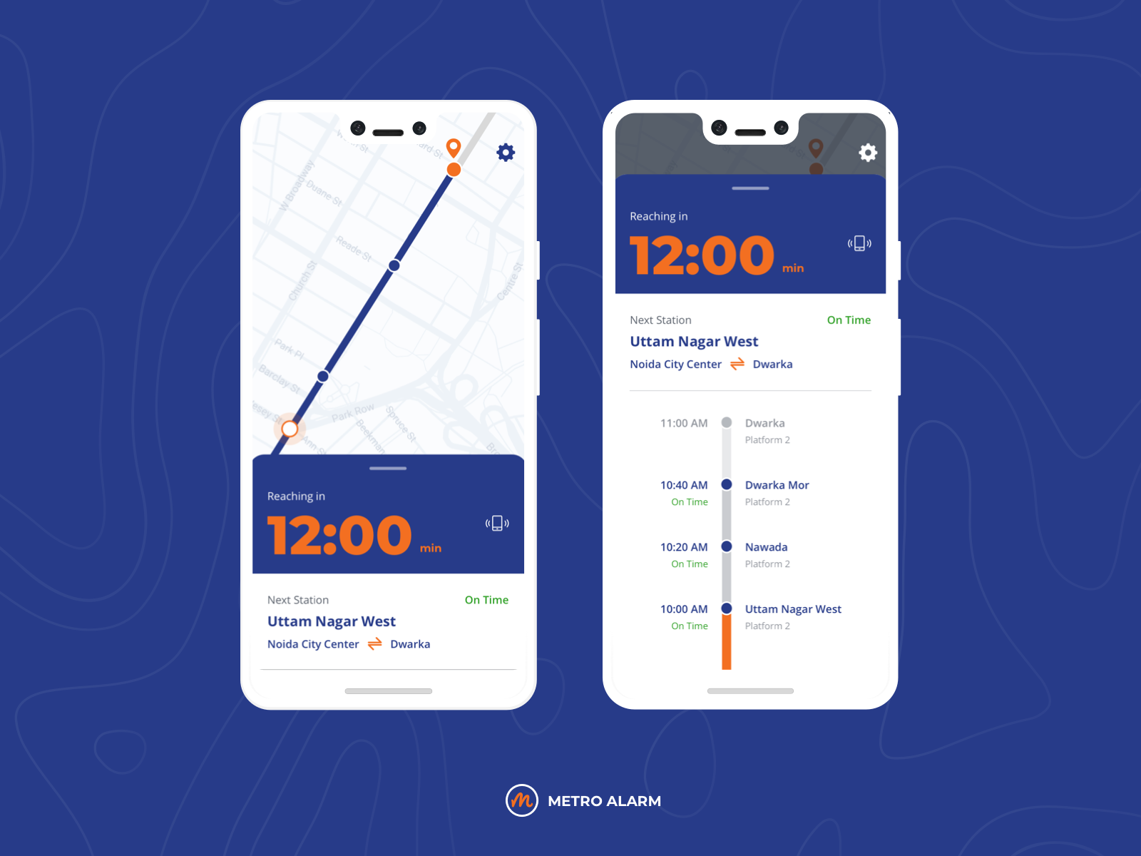Metro Alarm & Status Tracking App by Bharat Yadav on Dribbble