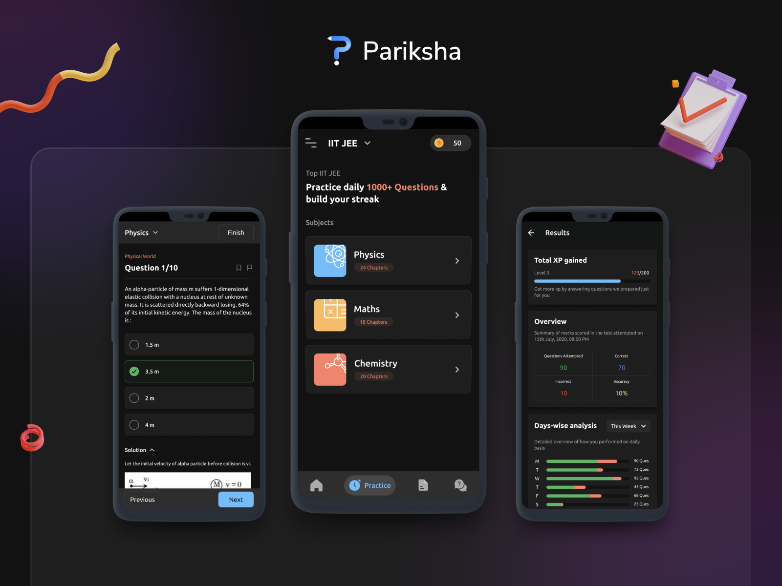 Pariksha - Android App Dark Theme by Bharat Yadav on Dribbble