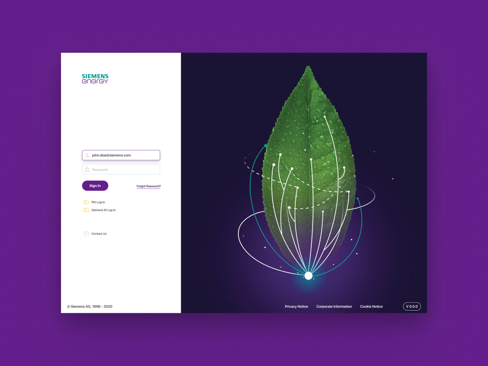 Siemens Energy Login by Matias Bejas on Dribbble