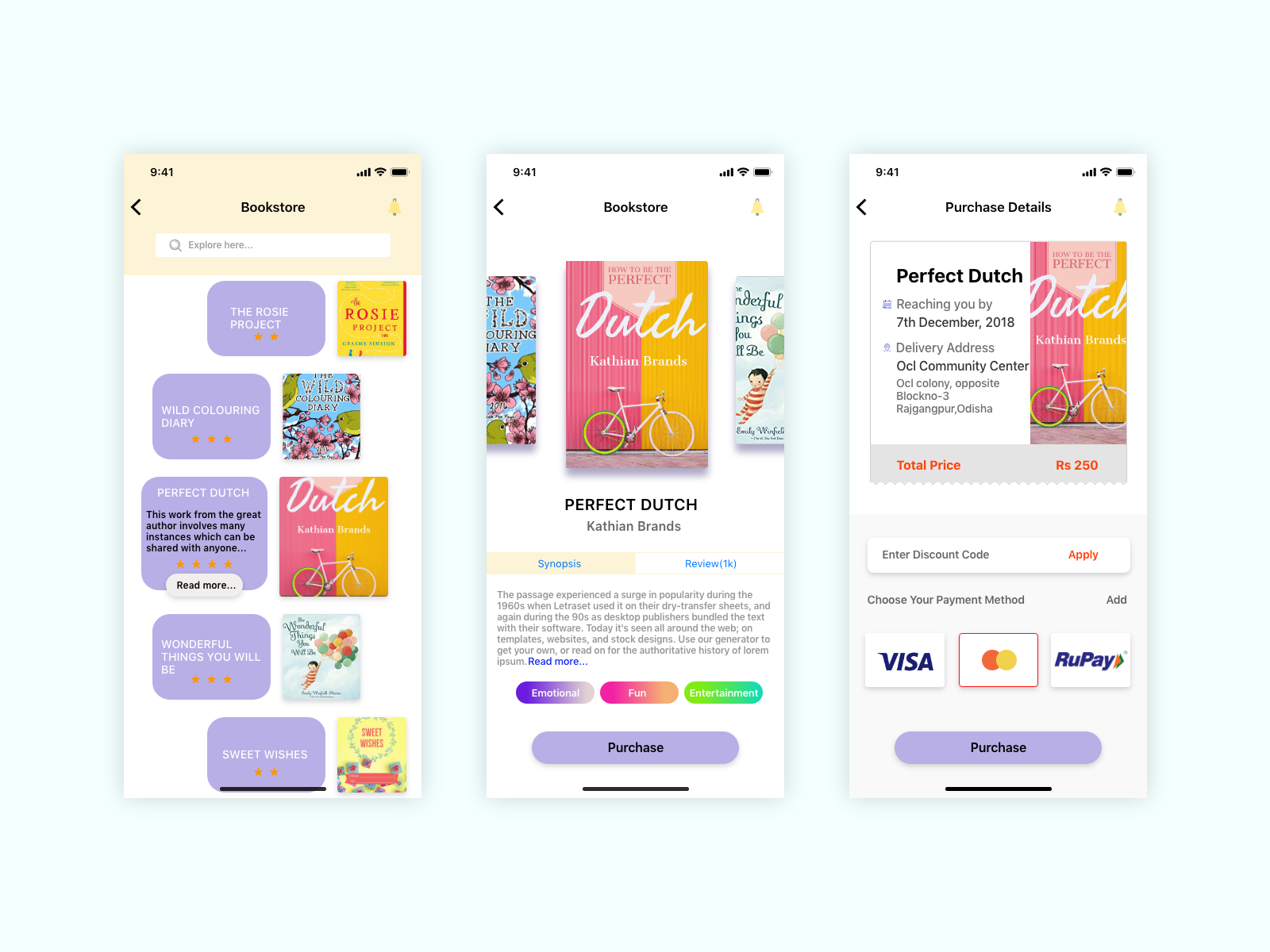 The Bookstore app by Subashish Batabyal on Dribbble