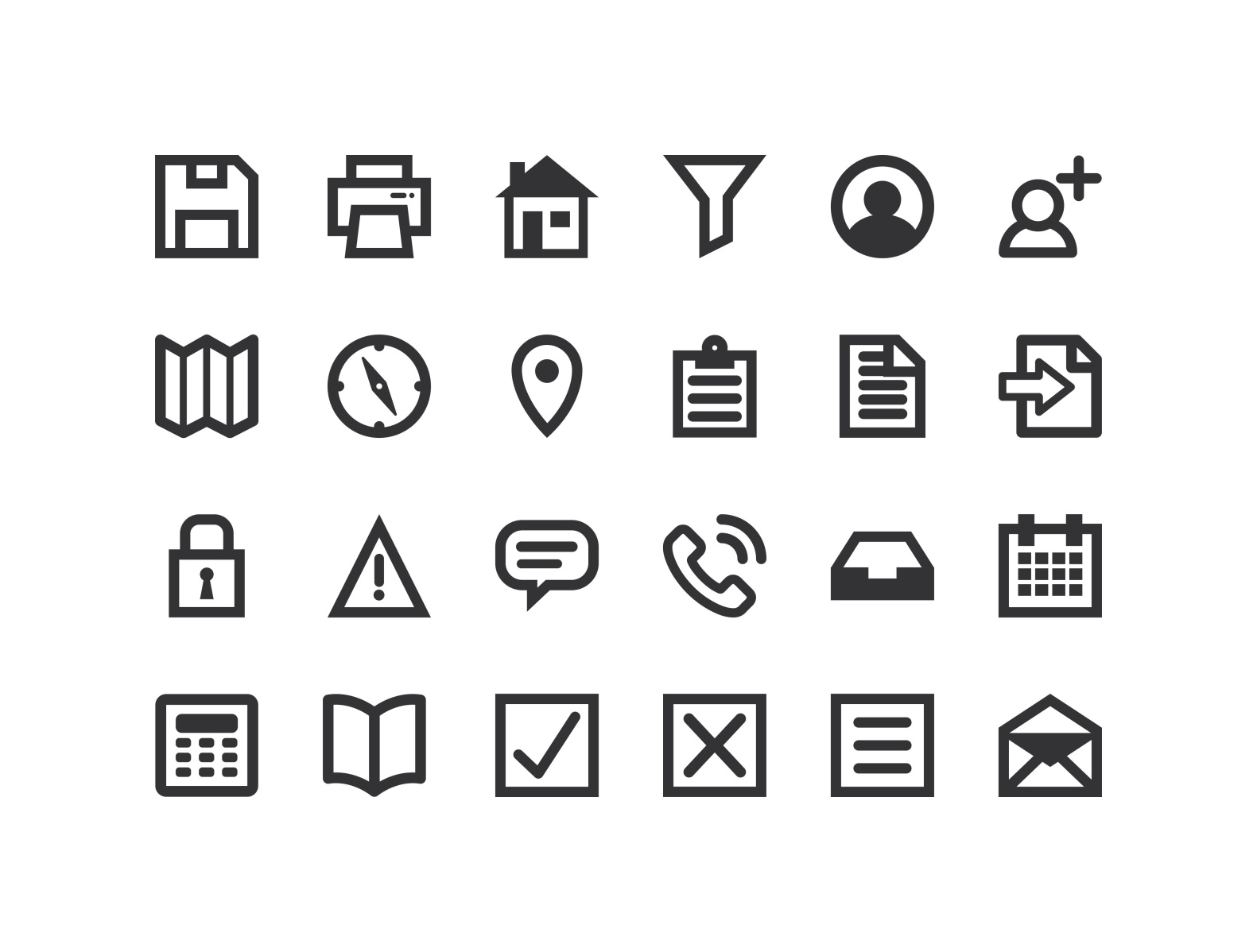 icon selection by Dan Pinn on Dribbble