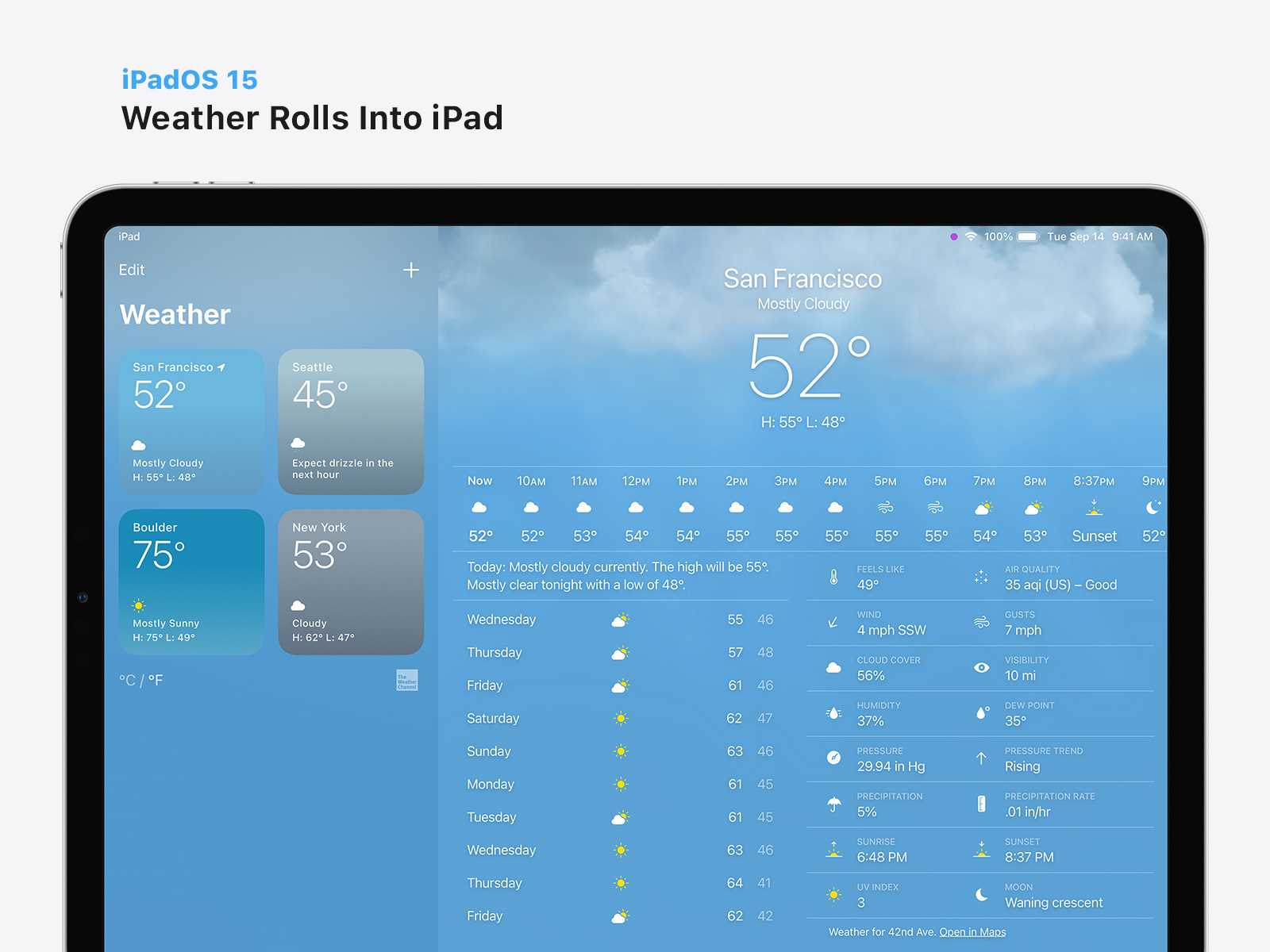 iPad Weather Concept by Chris Walker on Dribbble