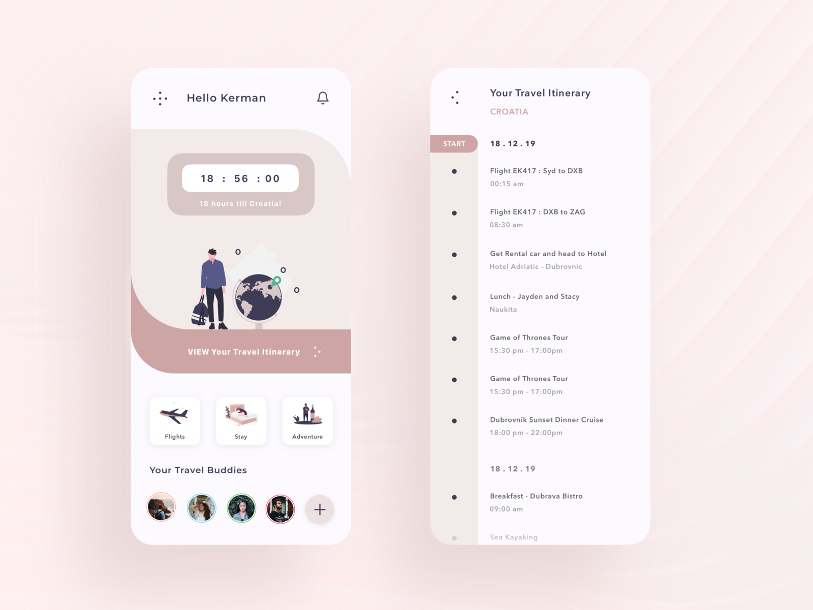 Travel Itinerary App by Alisha on Dribbble