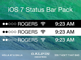 Download: iOS 7 Status Bar Pack by Tyler Galpin on Dribbble