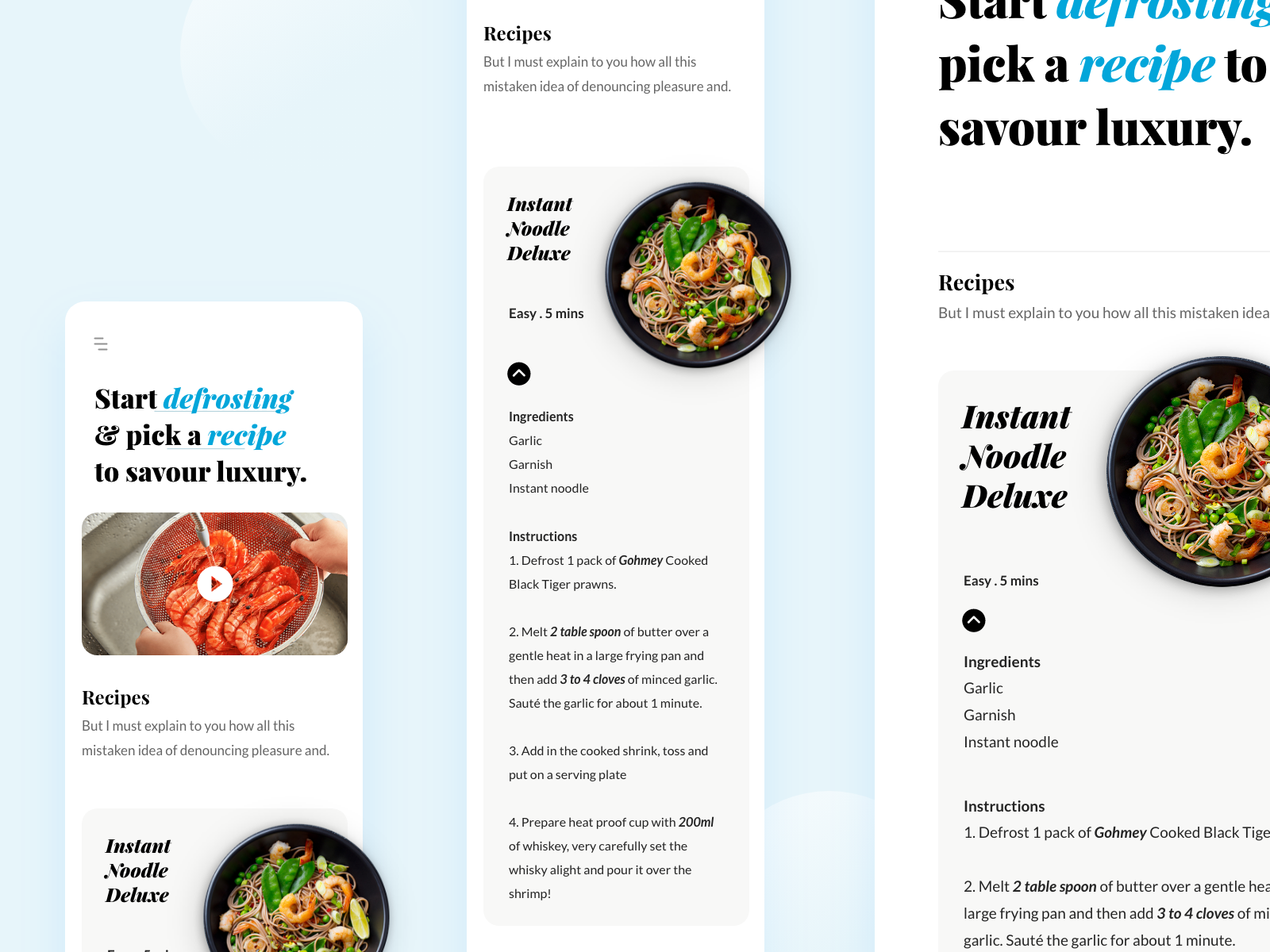 Recipe One Page Design by kailoon on Dribbble