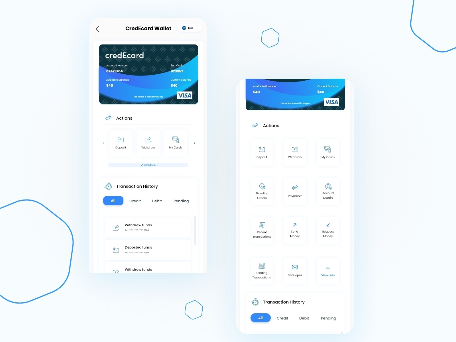 Wallet screen - credEcard by Vaishnav Rajan on Dribbble