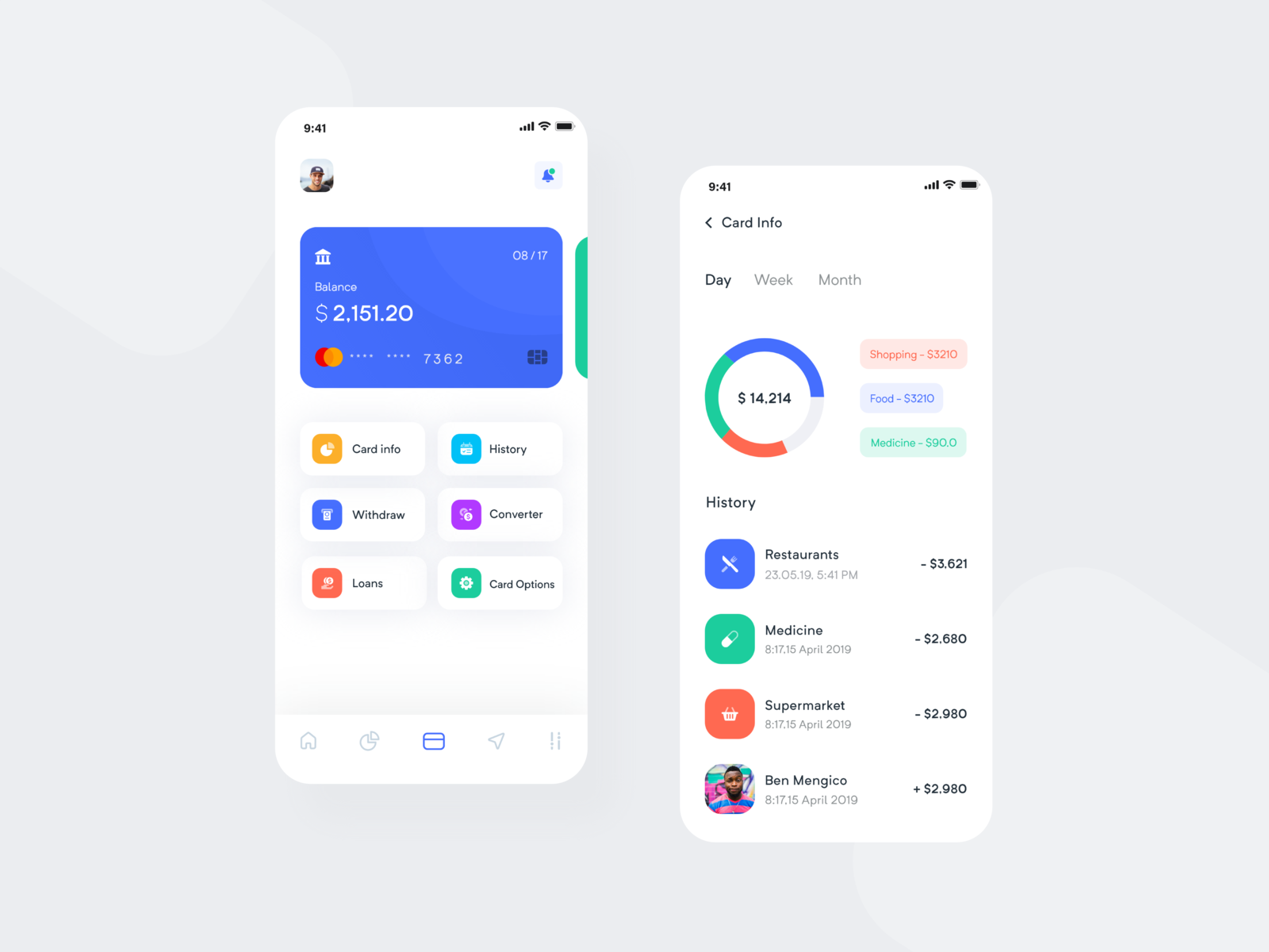 Bank App Design Card Page by Saif Uddin Imran on Dribbble