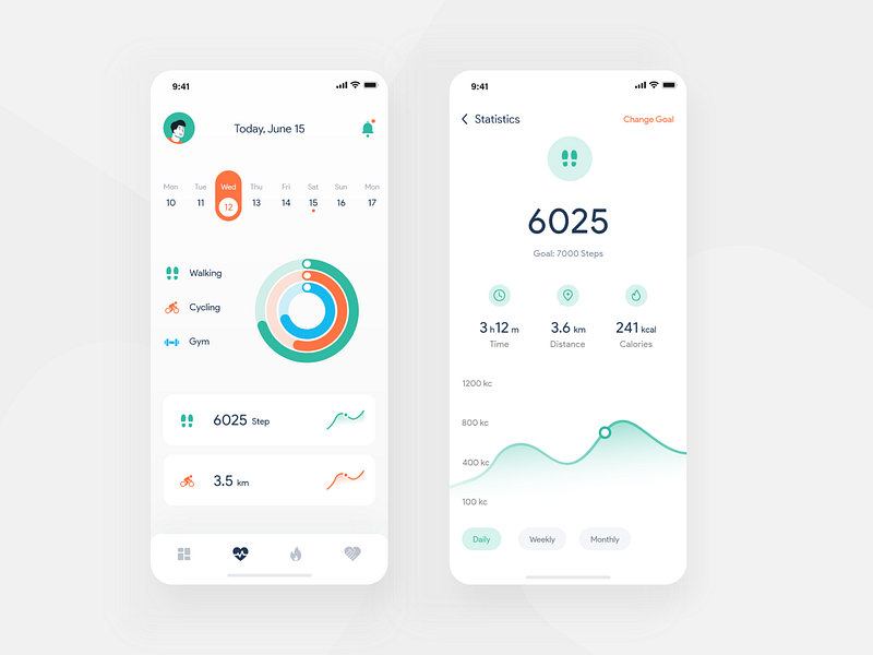 Fitness App Design by Imran on Dribbble
